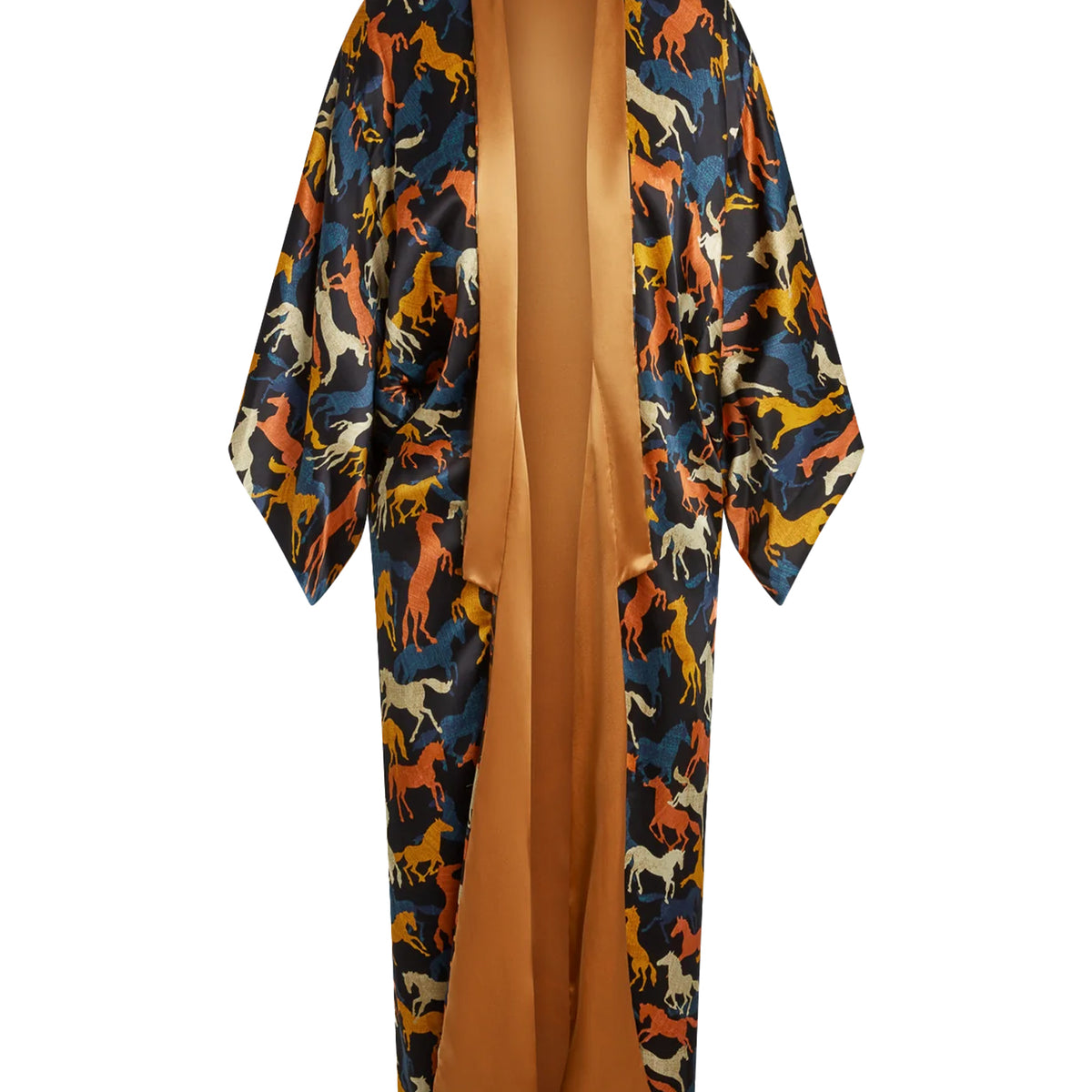 Sally Wrap-Around Reversible Robe Wild Horses – Tracy James Collection
